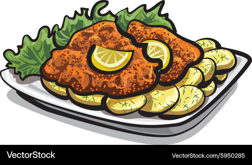 Schnitzel Royalty Free Vector Image - VectorStock