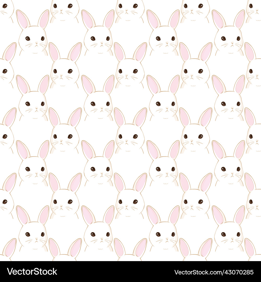 Seamless pattern with cartoon bunnies for kids Vector Image