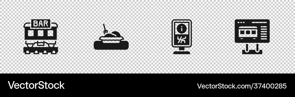 Set restaurant train plate with food information Vector Image