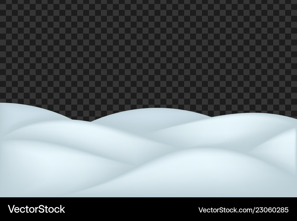 Snow landscape isolated on dark transparent Vector Image