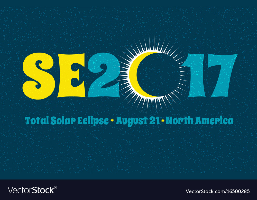 Typography design for solar eclipse on august 21 Vector Image