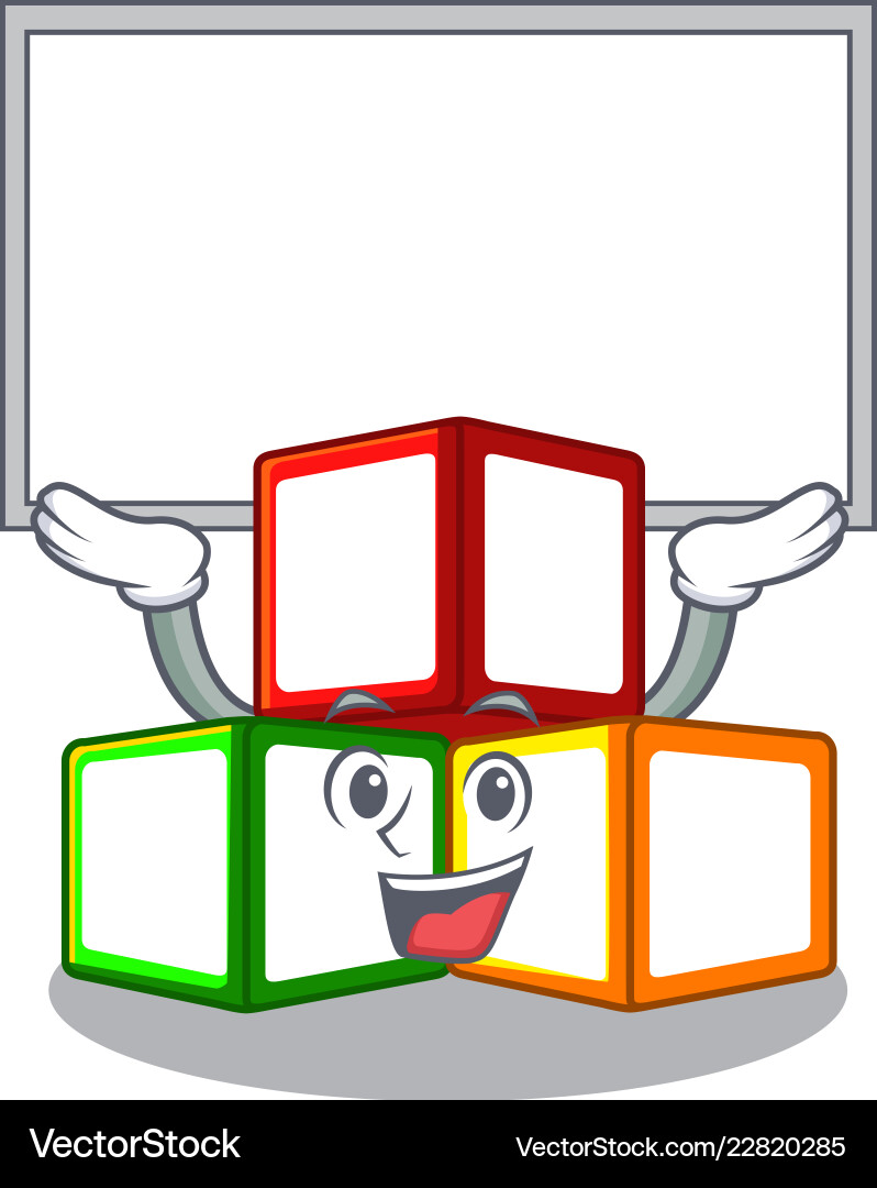 Up board bright toy block bricks on cartoon Vector Image