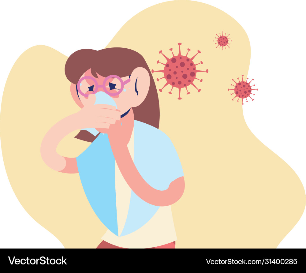 Young woman with coronavirus symptoms Royalty Free Vector