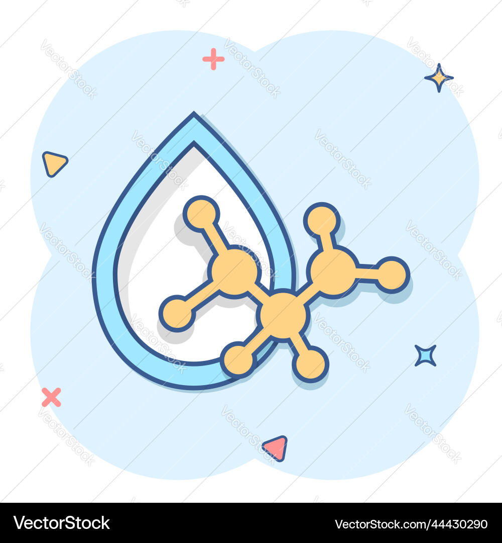 Acid molecule icon in comic style dna cartoon Vector Image
