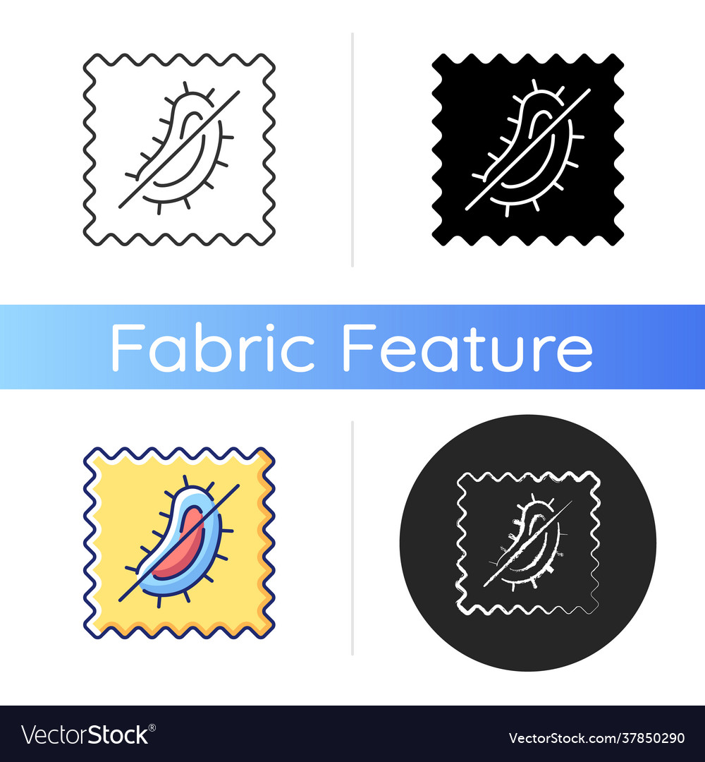Antimicrobial fabric feature icon Royalty Free Vector Image Antimicrobial fabric feature icon Royalty Free Vector Image