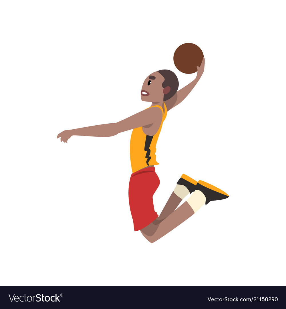 Basketball player athlete in uniform jumping Vector Image