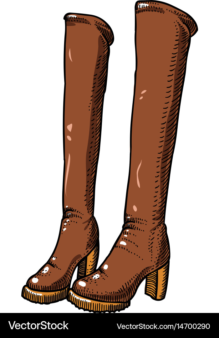 Cartoon image of high boots Royalty Free Vector Image