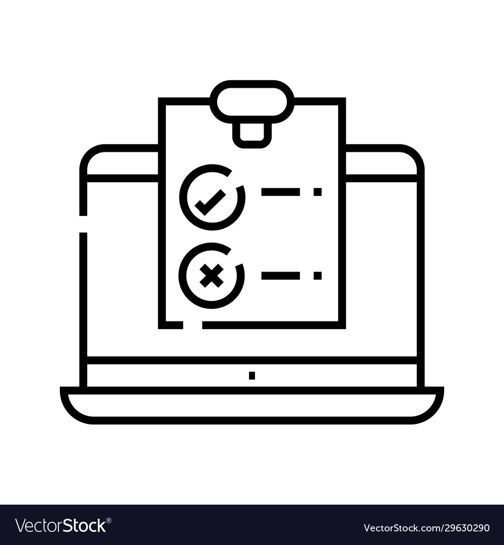 Computer test line icon concept sign outline Vector Image