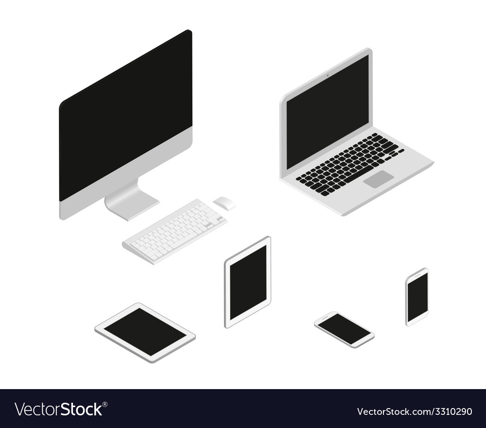 Computers set Royalty Free Vector Image - VectorStock