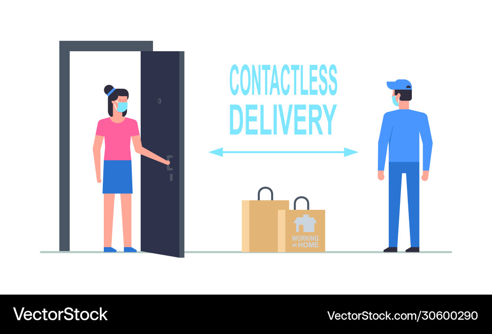 Contactless delivery Royalty Free Vector Image