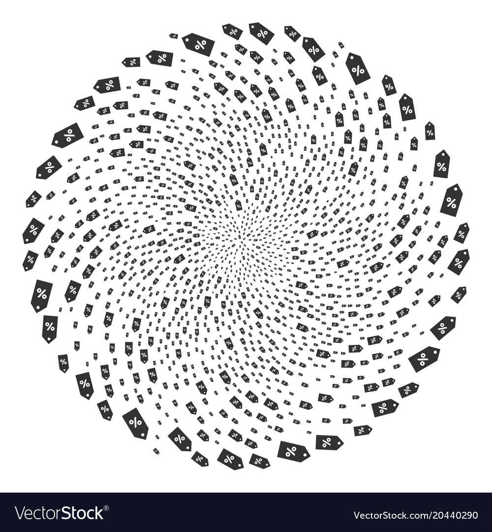 Discount tag cycle exploding globula Royalty Free Vector