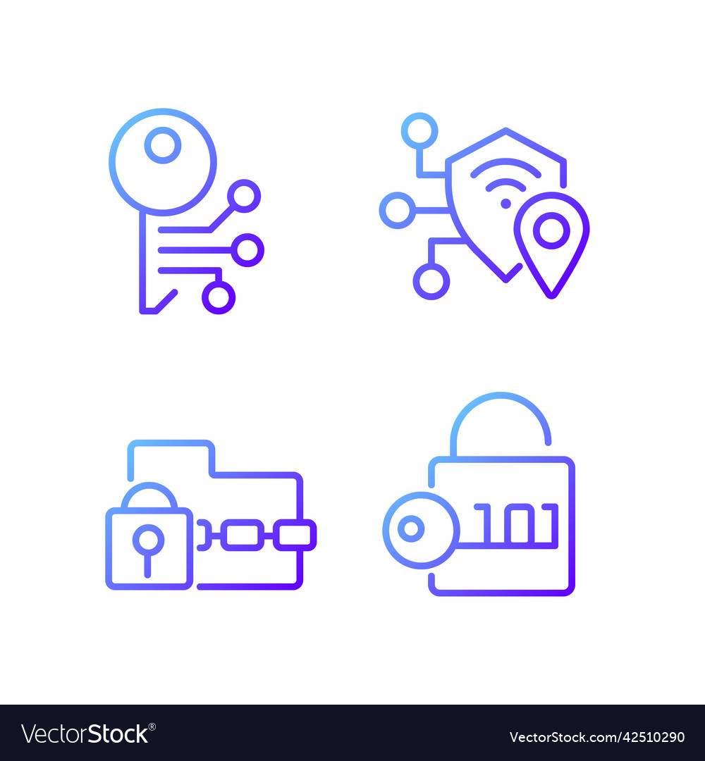 Encryption technologies pixel perfect gradient Vector Image