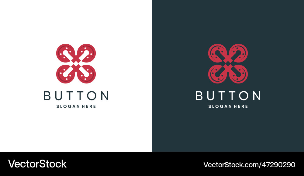 Fashion logo design with button concept idea Vector Image