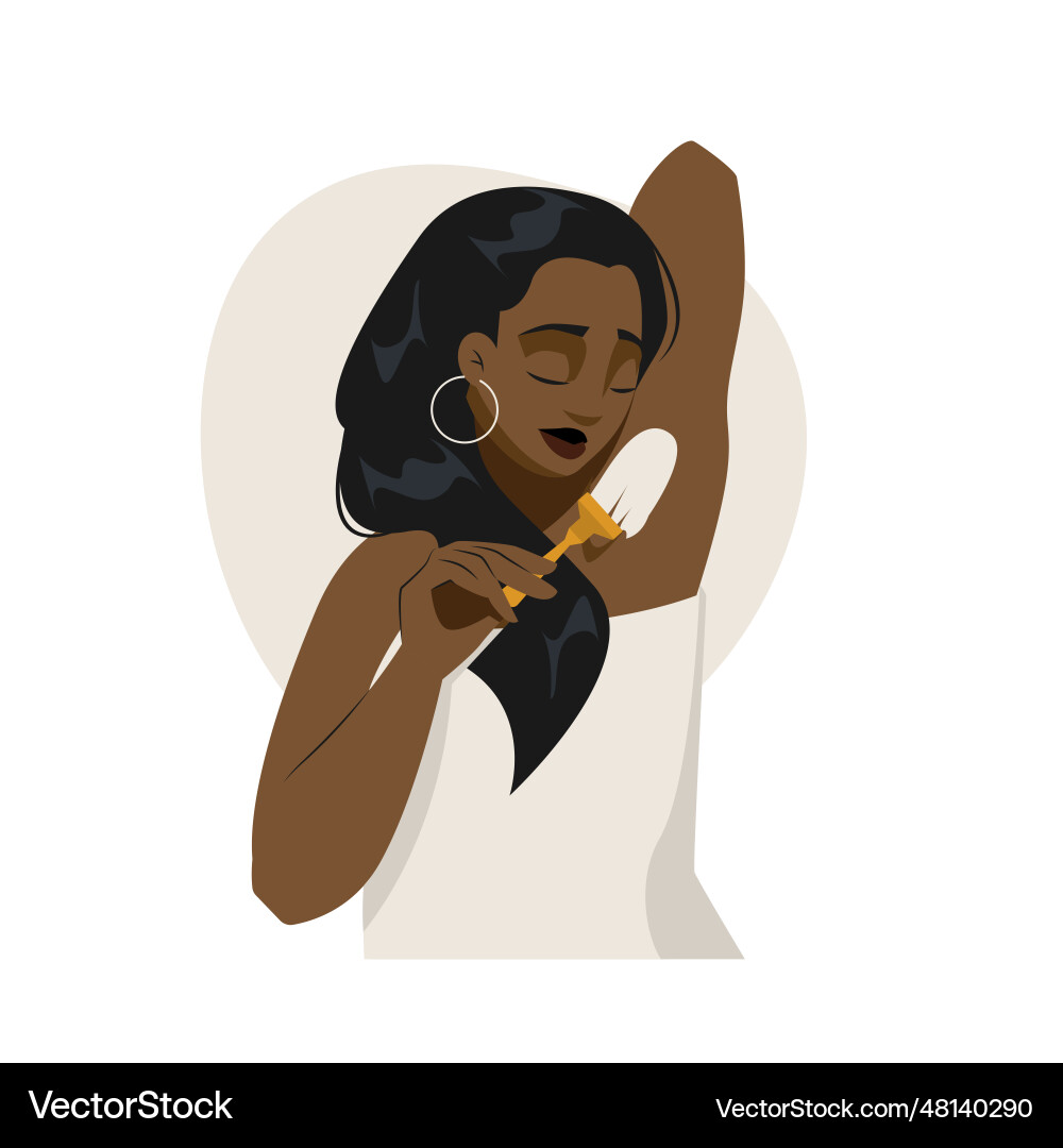 Hand drawn woman shaving Royalty Free Vector Image