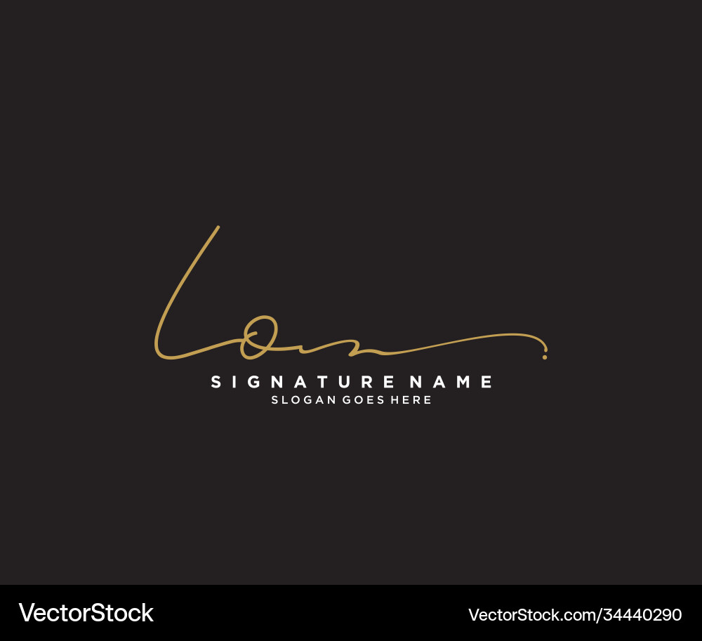 Letter lo signature logo template Royalty Free Vector Image