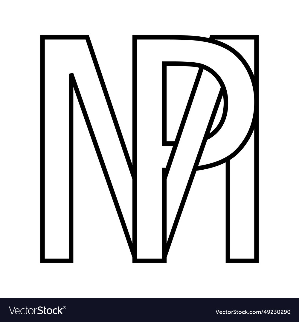 Logo sign mp pm icon double letters logotype m p Vector Image