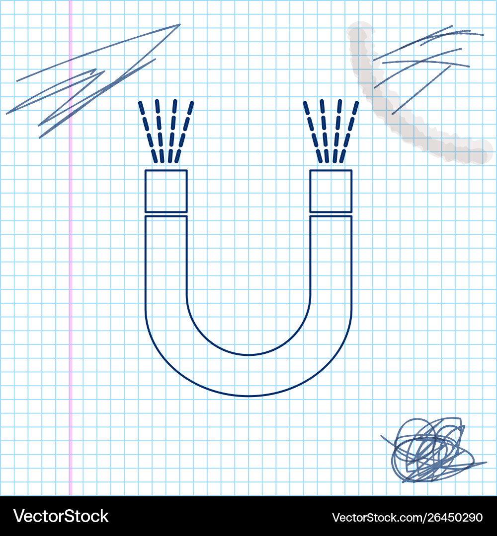 Magnet line sketch icon isolated on white Vector Image