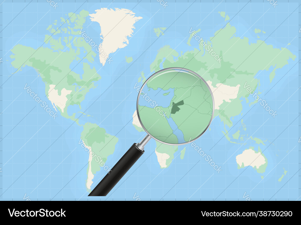 Map world with a magnifying glass on a Royalty Free Vector