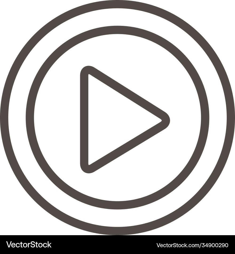 Play button line style icon Royalty Free Vector Image