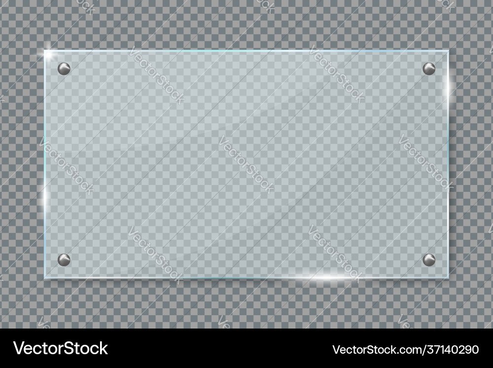 Transparent glass plate hanging on wall Royalty Free Vector