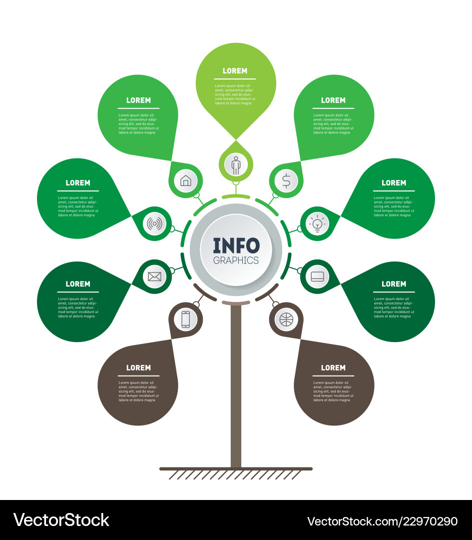 Vertical infographics tree of development Vector Image