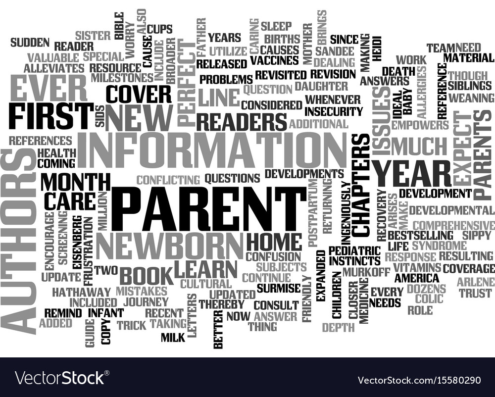 What to expect your first year as a parent text Vector Image