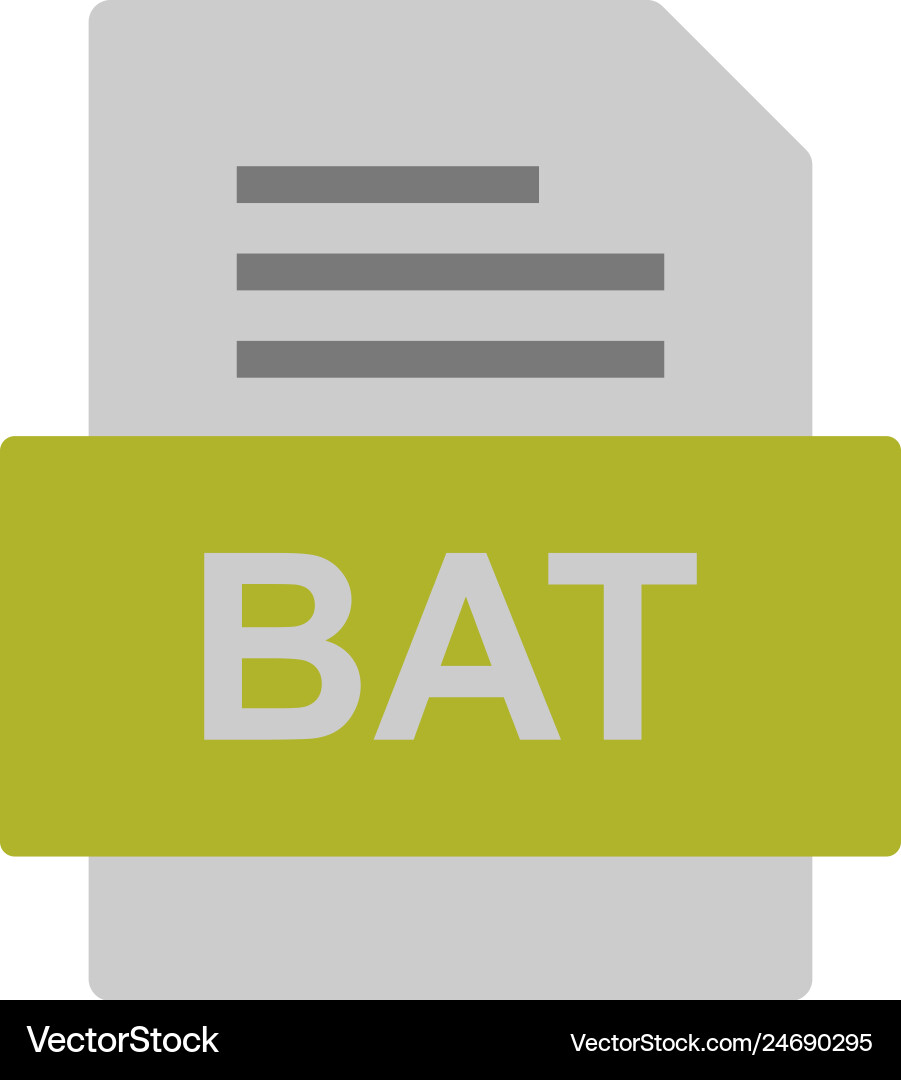 Bat file document icon Royalty Free Vector Image