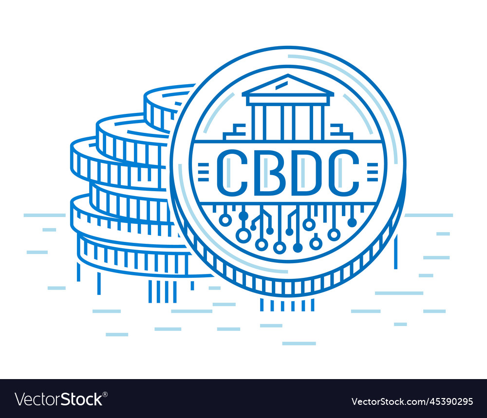 Central bank digital currency new form of money Vector Image