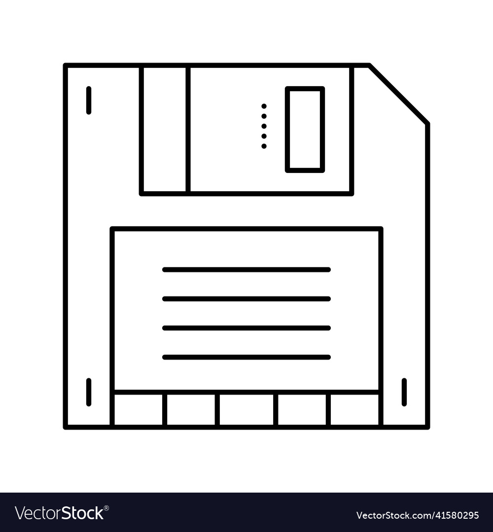 Computer diskette line icon Royalty Free Vector Image