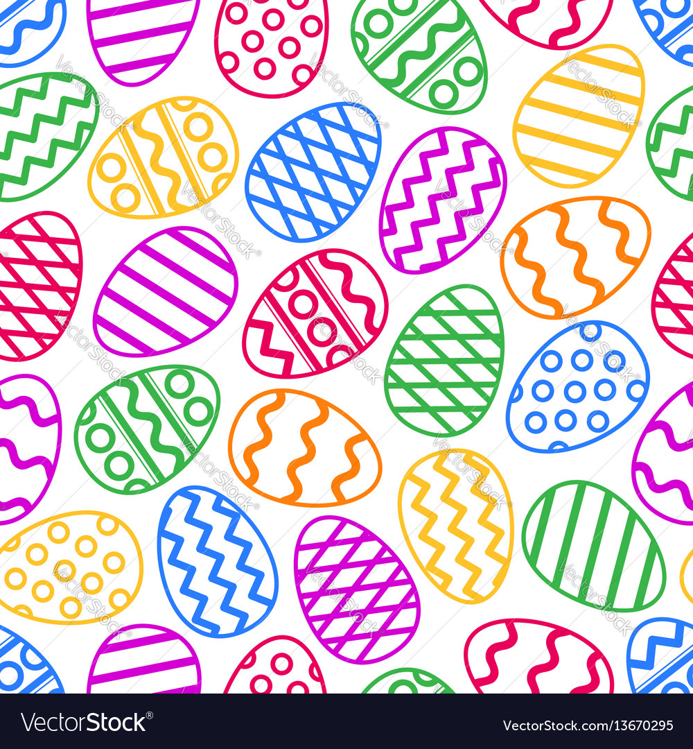 Easter eggs colorful seamless pattern Royalty Free Vector