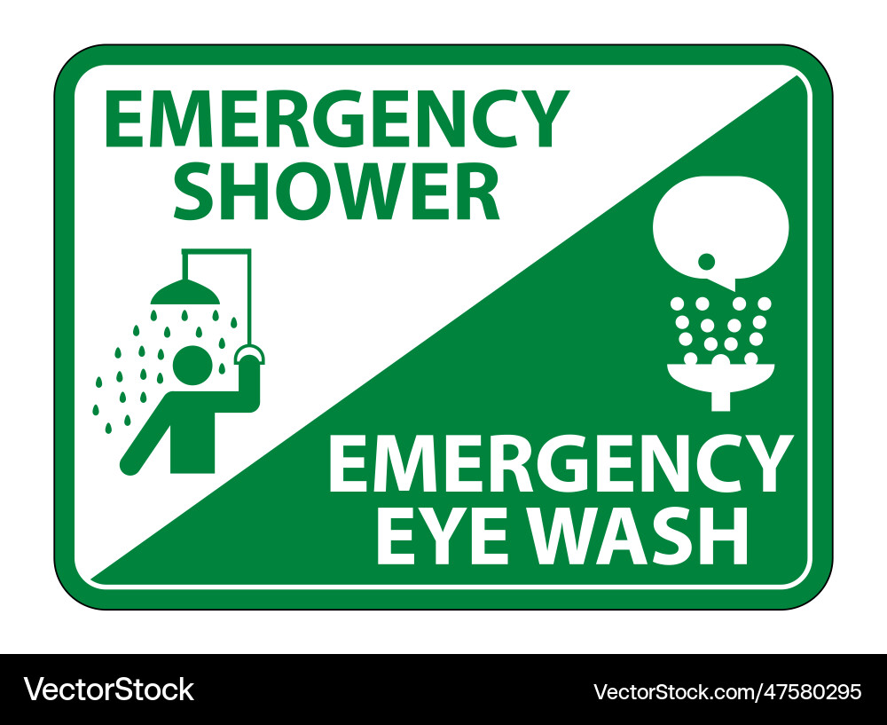 Emergency showereye wash symbol sign isolate Vector Image