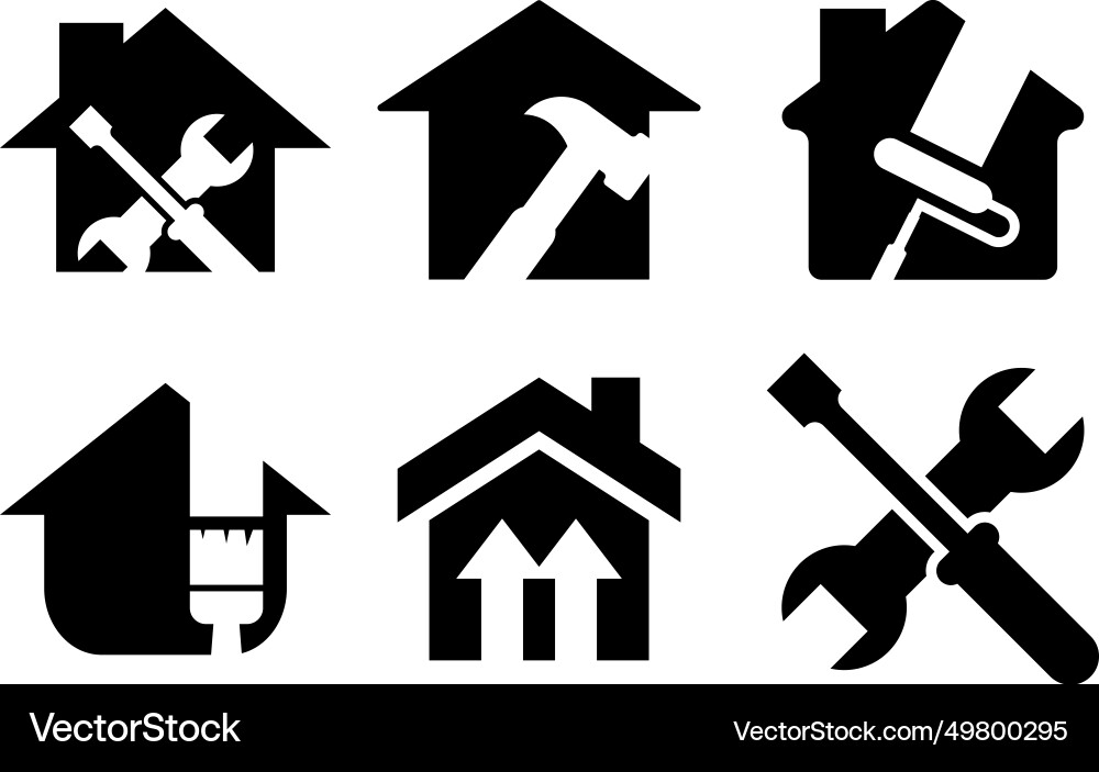 Home improvement icon silhouette design isolated Vector Image