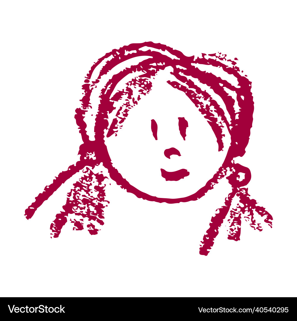 Icon in hand draw style drawing with wax crayons Vector Image