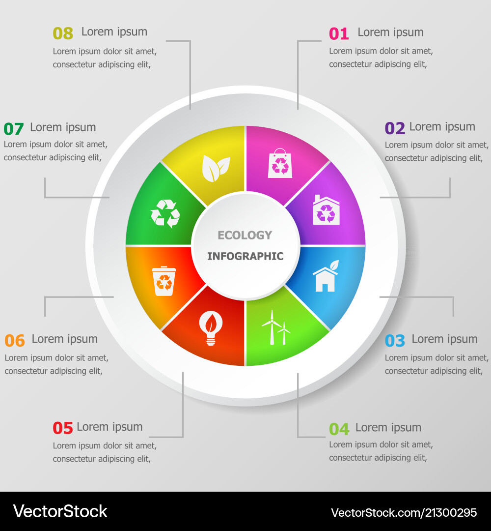 Infographic design template with ecology icons Vector Image