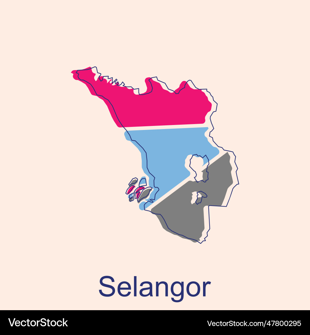 Map of selangor design template world Royalty Free Vector