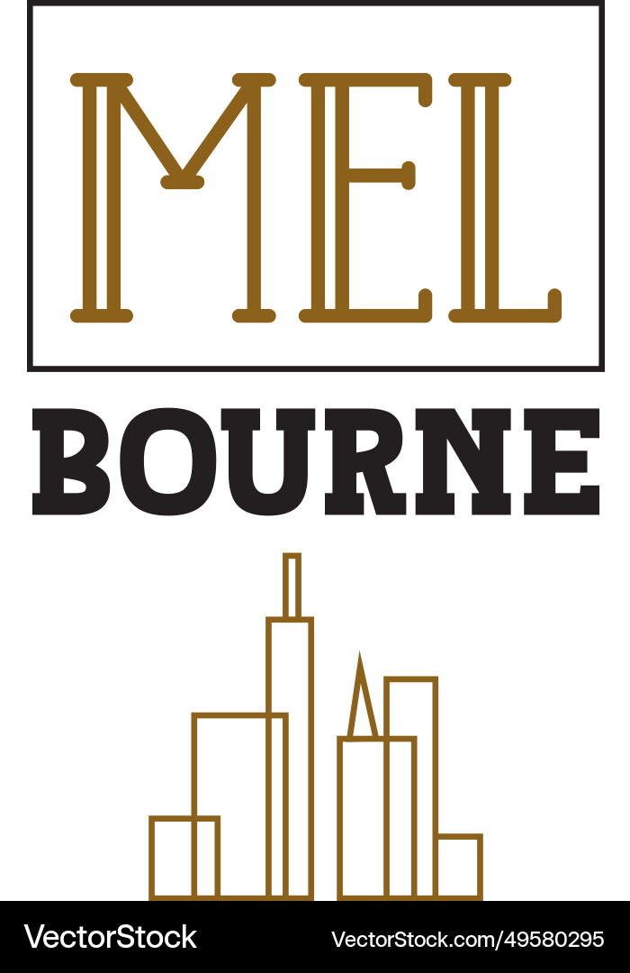 Melbourne australia city sign Royalty Free Vector Image