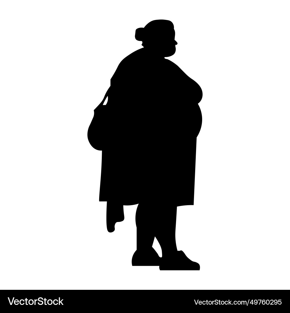 Plus size woman silhouette on white background Vector Image
