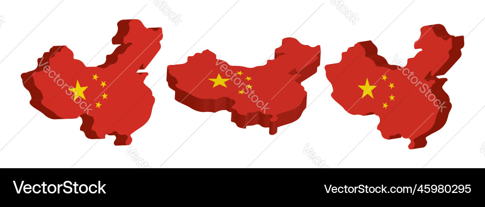 Realistic 3d map of china design template Vector Image