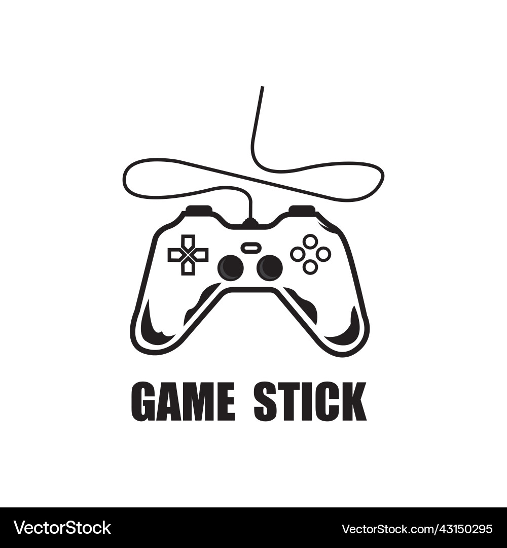 Simple and cool free game stick icon logo Vector Image