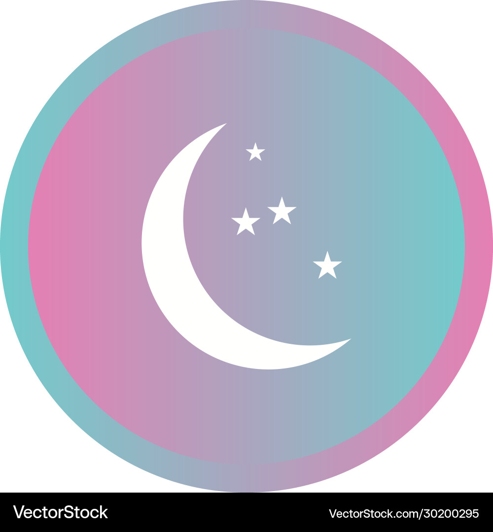 Unique moon and stars glyph icon Royalty Free Vector Image
