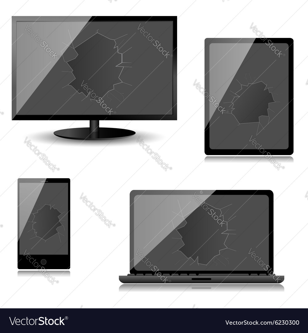 Broken electronics Royalty Free Vector Image - VectorStock