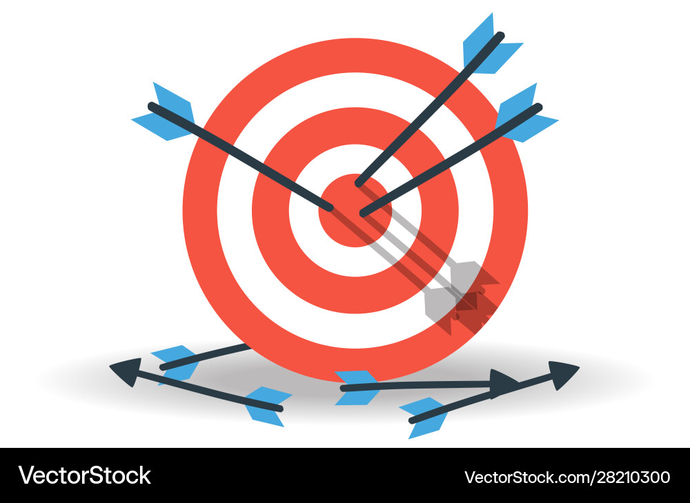 Business concept target with an arrow hit Vector Image