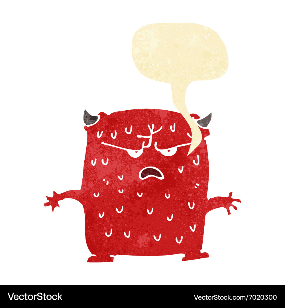 Cartoon little alien with speech bubble Royalty Free Vector