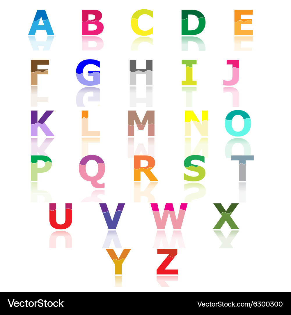 Colorful alphabet set a to z Royalty Free Vector Image