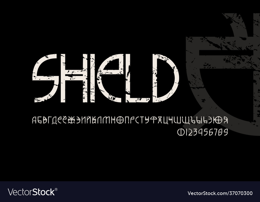 Decorative geometric cyrillic sans serif font Vector Image Decorative geometric cyrillic sans serif font Vector Image