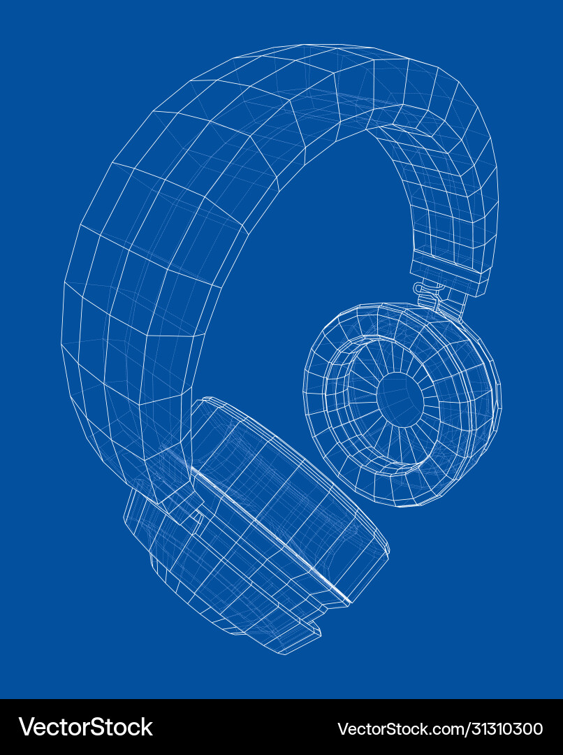 Headphones concept outline Royalty Free Vector Image