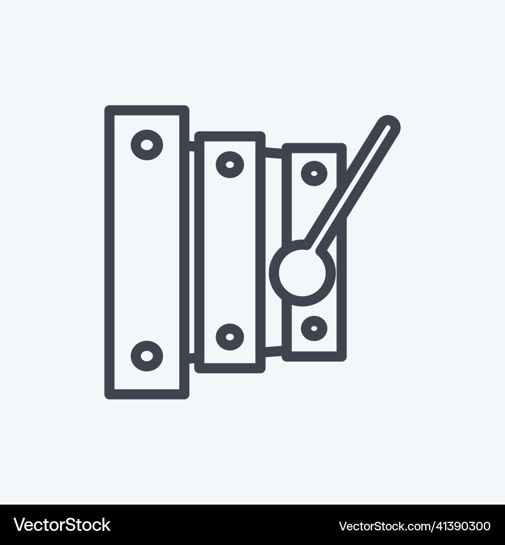 Icon xylophone - line style - simple good Vector Image
