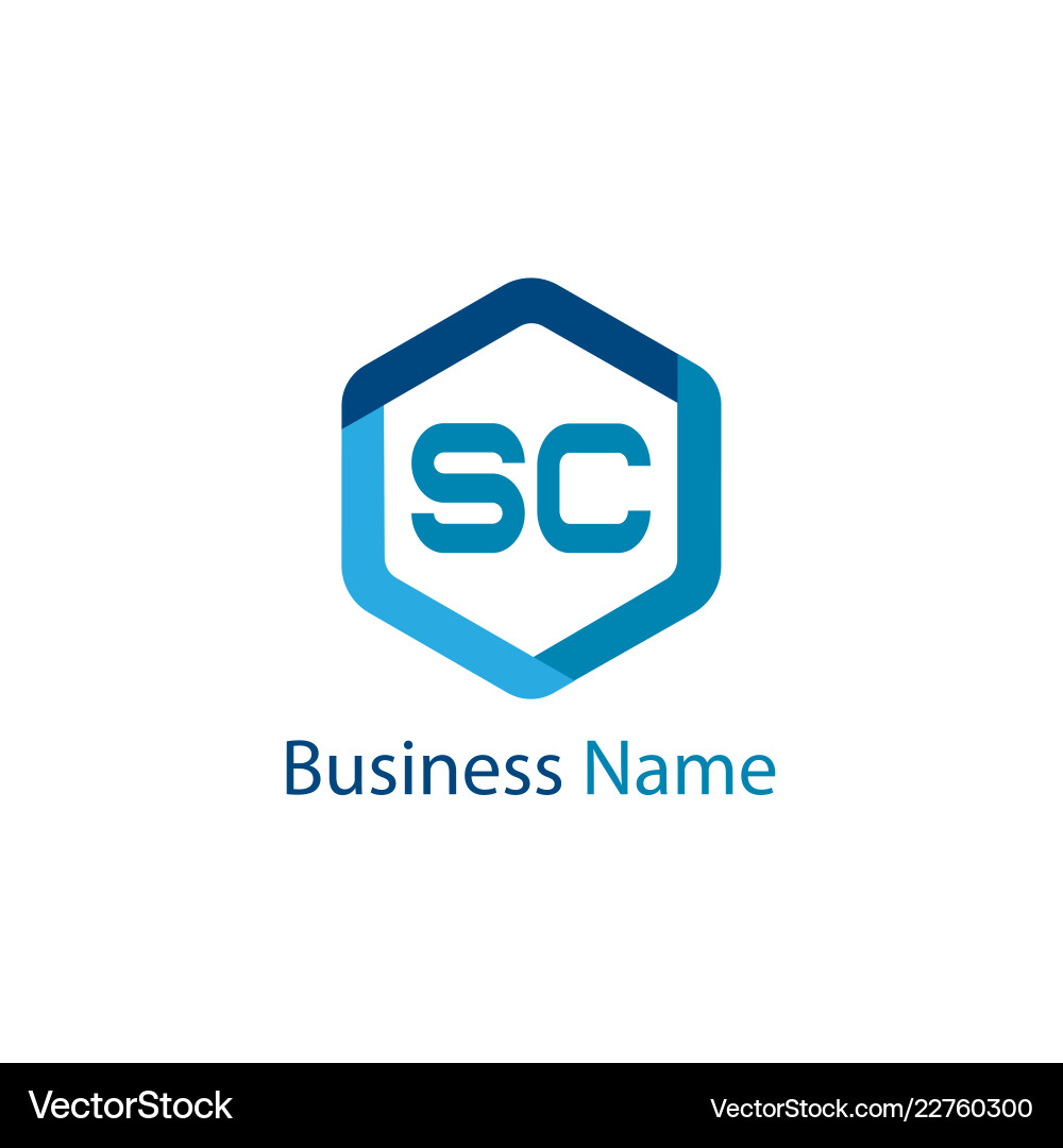 Initial letter sc logo template design Royalty Free Vector