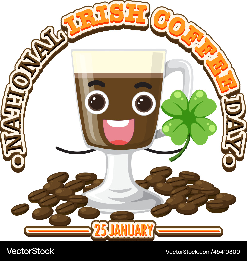 National irish coffee day banner design Royalty Free Vector