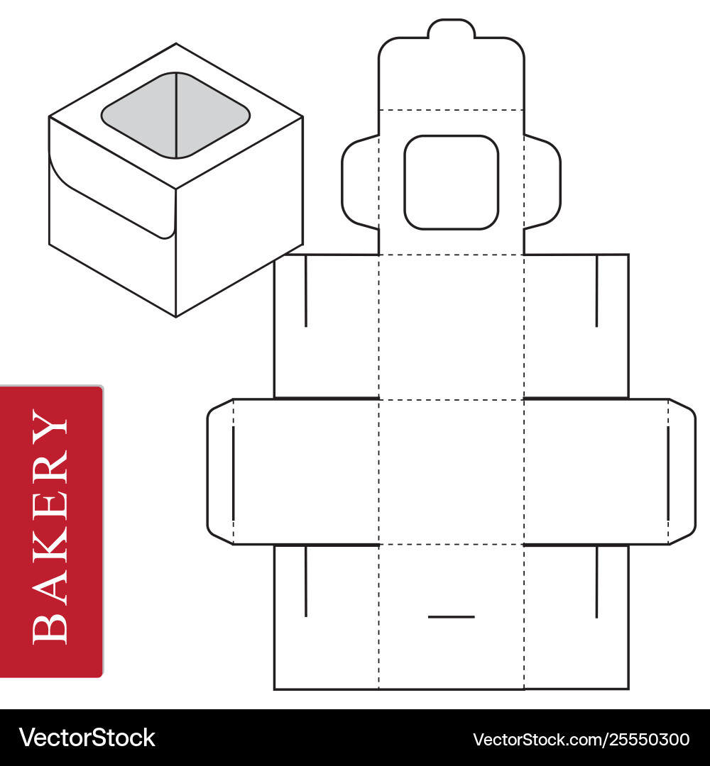 Package template for bakery food or other items Vector Image